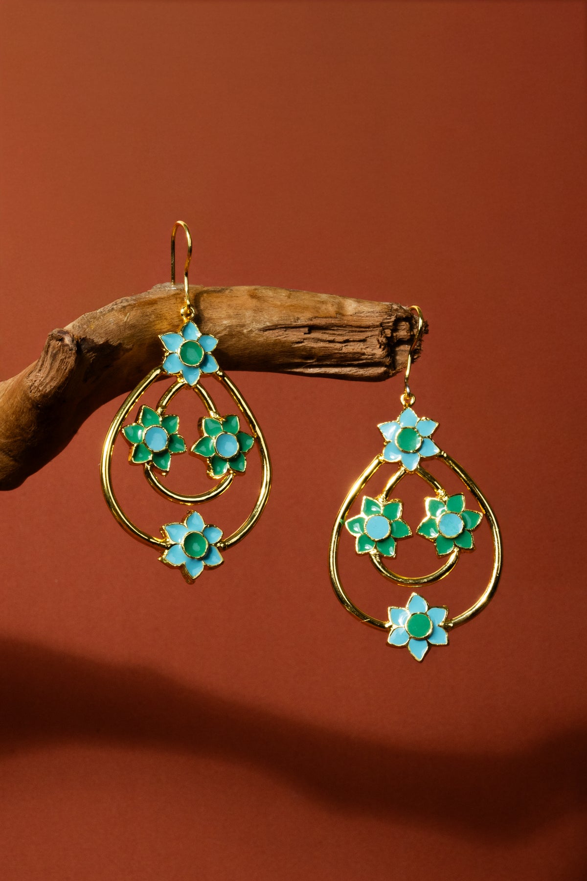 Phiroza Enamel Firangi Paani Earrings– mrinalinichandra