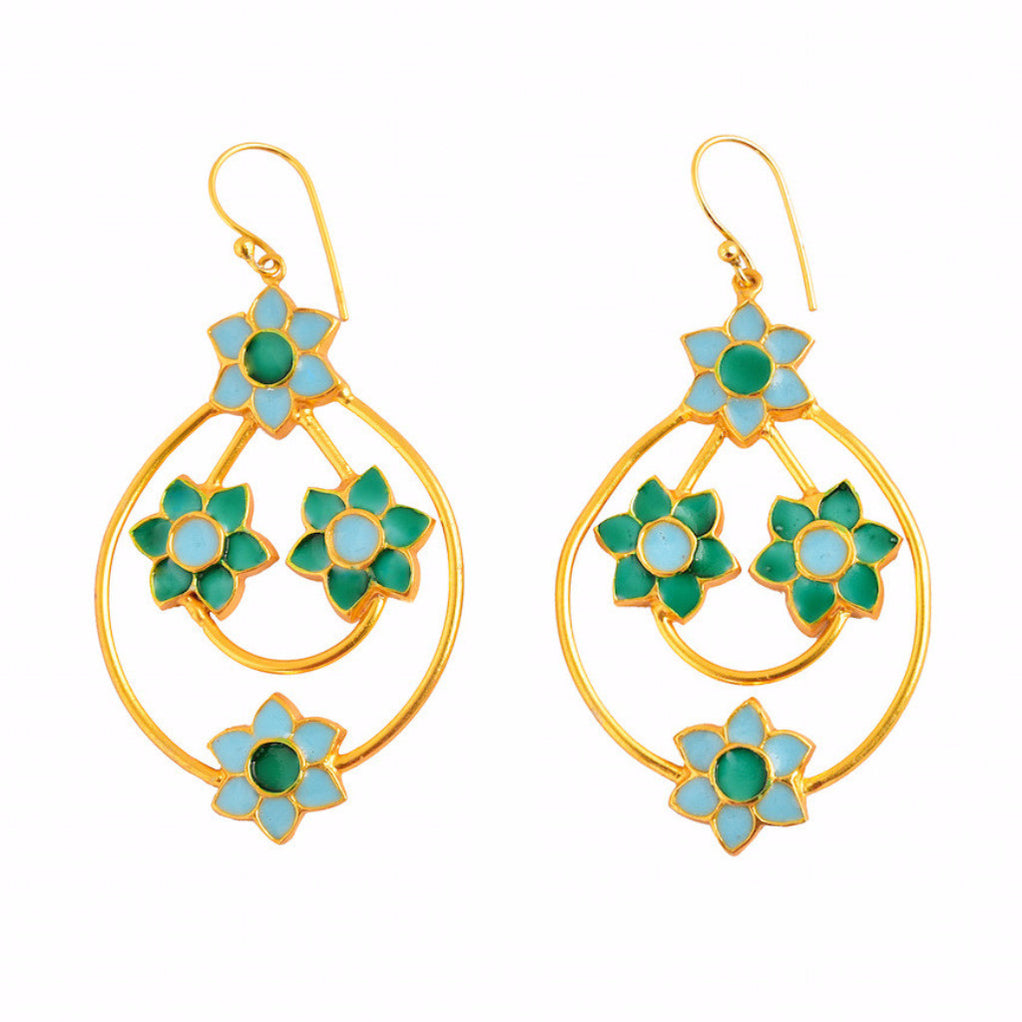 Phiroza Enamel Firangi Paani Earrings– mrinalinichandra