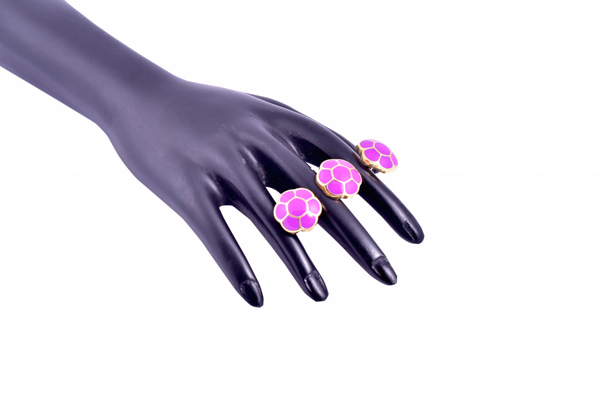 Purple Cluster Double Finger Ring– mrinalinichandra